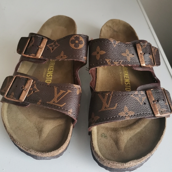 Birkenstock | Shoes | Birkenstock Custom Arizona Louis Vuitton Sandals ...